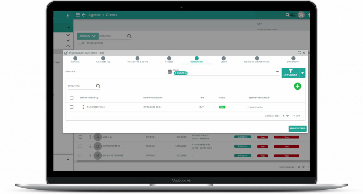 Gestion des contrats clients - PROPRET PROPRET®